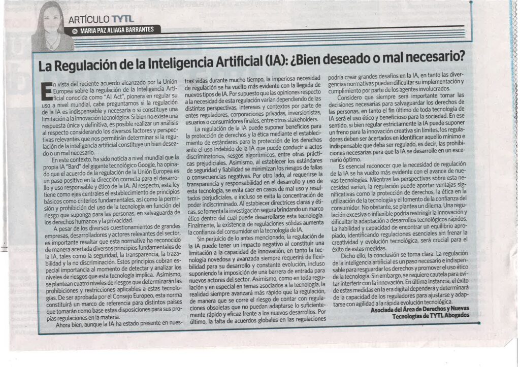 La Regulación de la Inteligencia Artificial (IA): ¿Bien deseado o mal ...