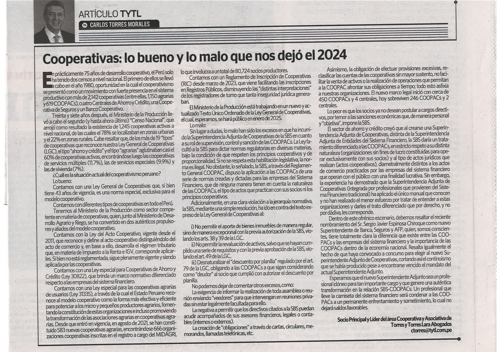 COOPERATIVAS: Lo bueno y lo malo que nos dejó el 2024 - TYTL