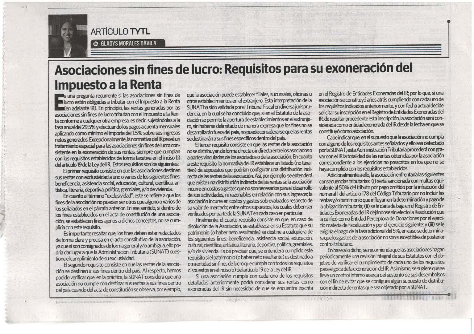 Asociaciones sin fines de lucro: Requisitos para su exoneración del ...